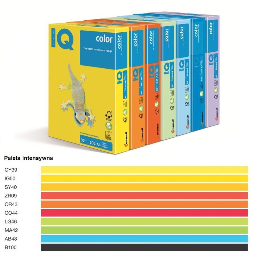Papier IQ Color A3 80g CY39 Kanarkowy /Mondi | Papier \ Papier ksero i ...